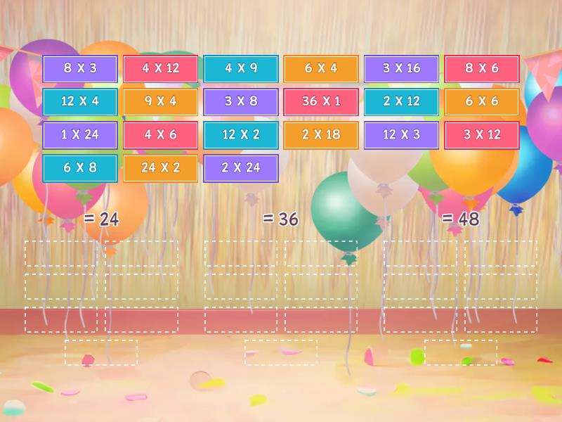 Die Zahlen 24 / 36 / 48 - Group sort