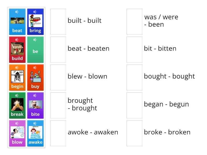 Irregular verbs - Set 1 (red) - Associação