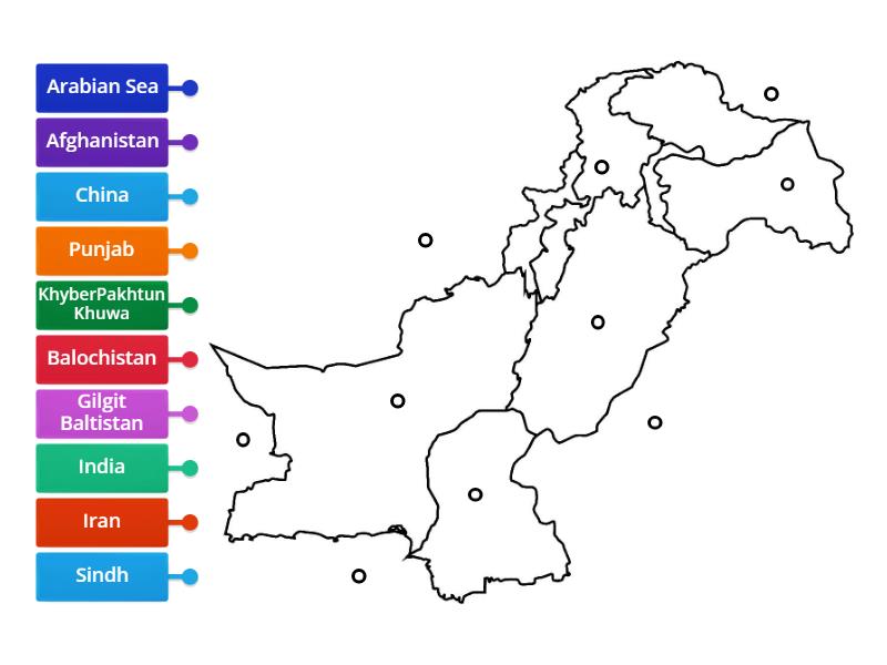 Map of Pakistan - Labelled diagram