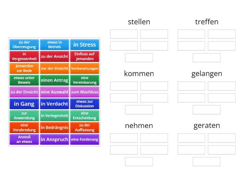 C1- Nomen-Verb-Verbindungen -Gruppen - Group sort