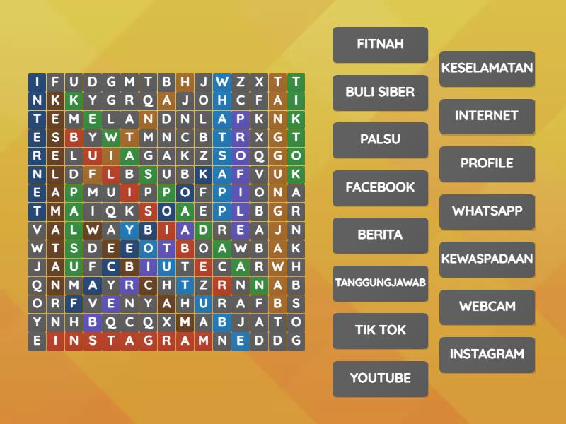 KUIZ KLIK DENGAN BIJAK - Wordsearch KUIZ KLIK DENGAN BIJAK - Wordsearch