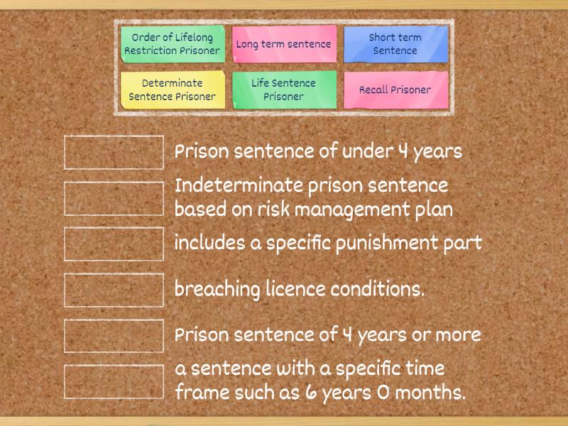 Prison sentence types - Match up