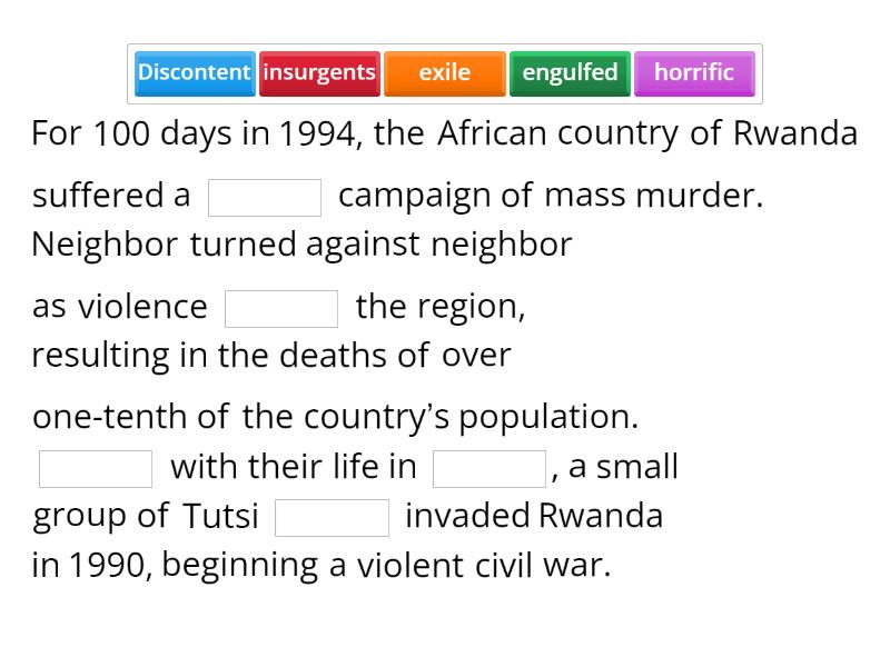the Rwandan Genocide - Missing word