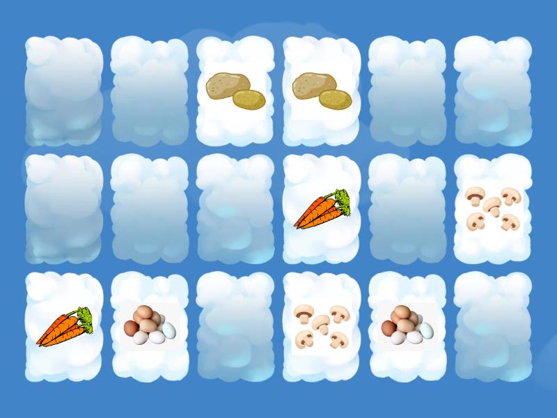 FIRST GRADE - FOOD - MEMORY GAME - Matching pairs