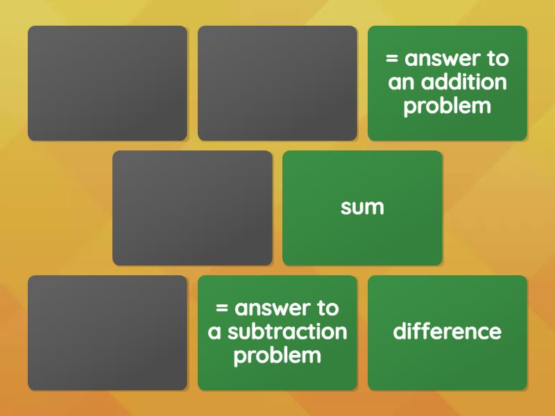 Math Vocabulary - Matching pairs