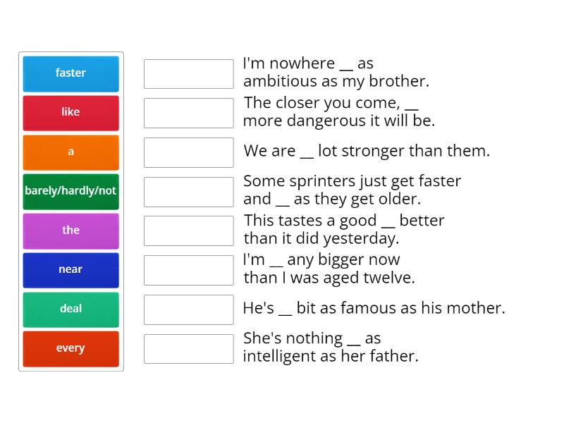 SO C1 Unit 10 (10.2) Comparative structures - Match up