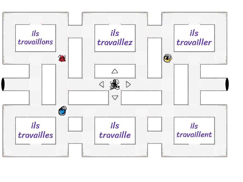 Travailler (verb: to work) - Maze chase