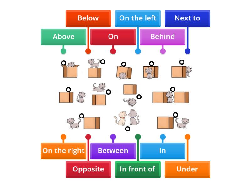 Headway Elementary - Unit 4 - Prepositions of place - Labelled diagram