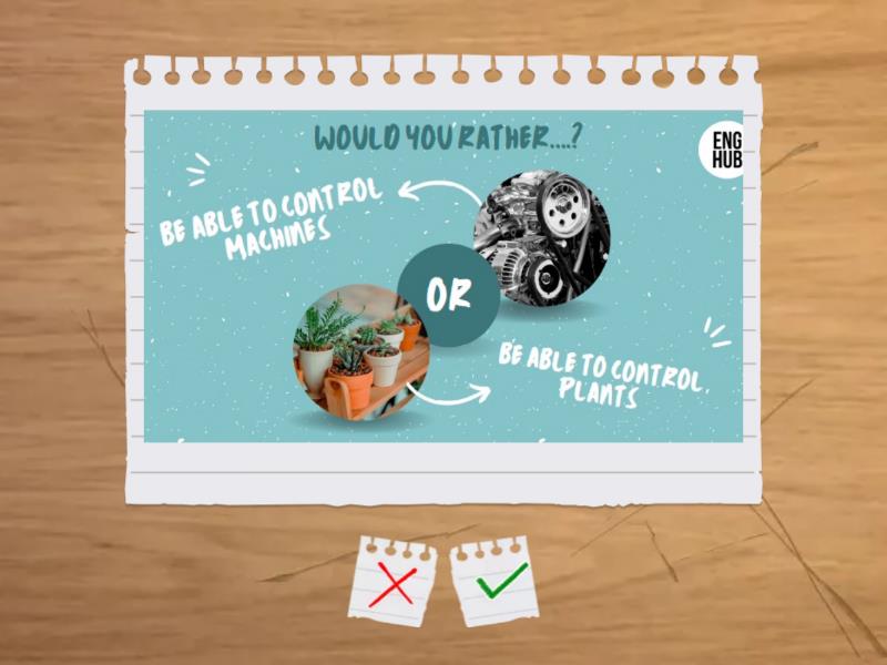 would you rather ...? - Flash cards