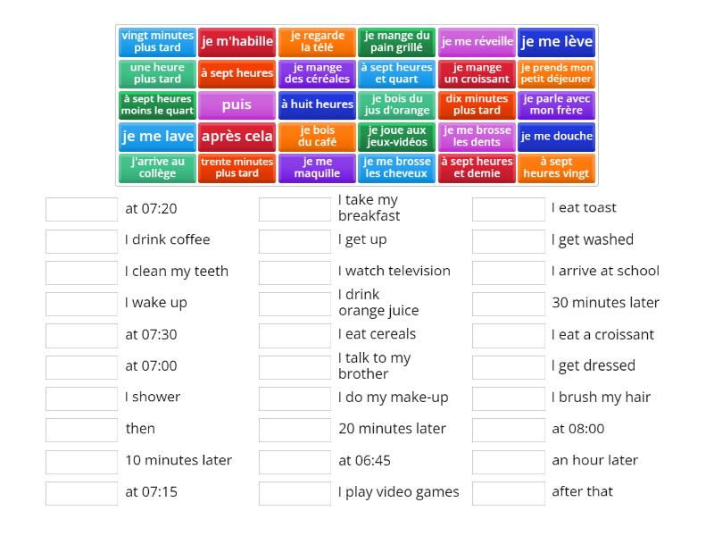 Morning Routine with Sequencing - Match up