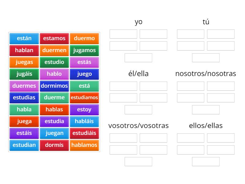Presente verbos regulares - Group sort