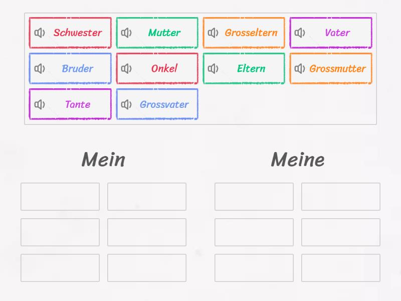 mein oder meine ? - Group sort