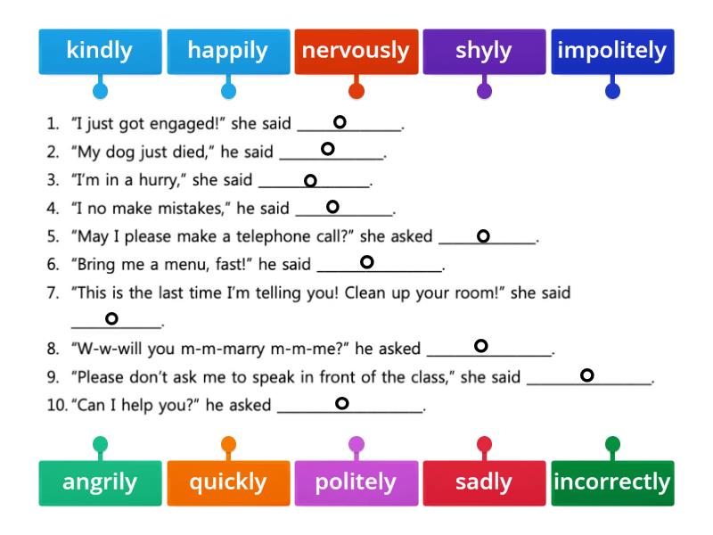 INU6101_UNIT 8C_ADVERBS OF MANNER FILL IN THE BLANKS - Labelled diagram
