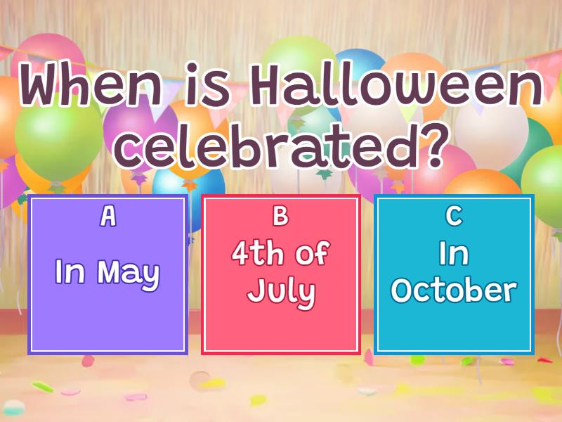 Celebrations quiz - Cuestionario