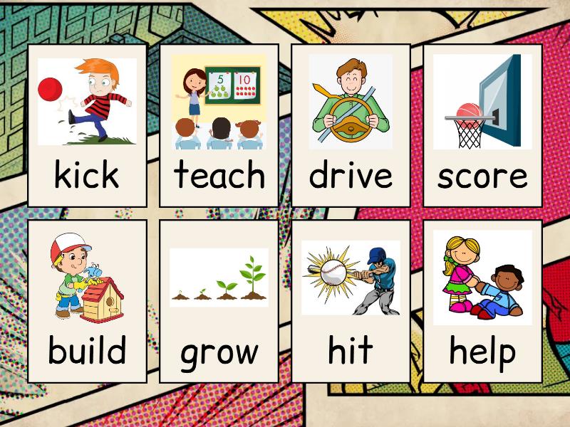 Look 2 Unit 5 Action Verbs - Flip tiles