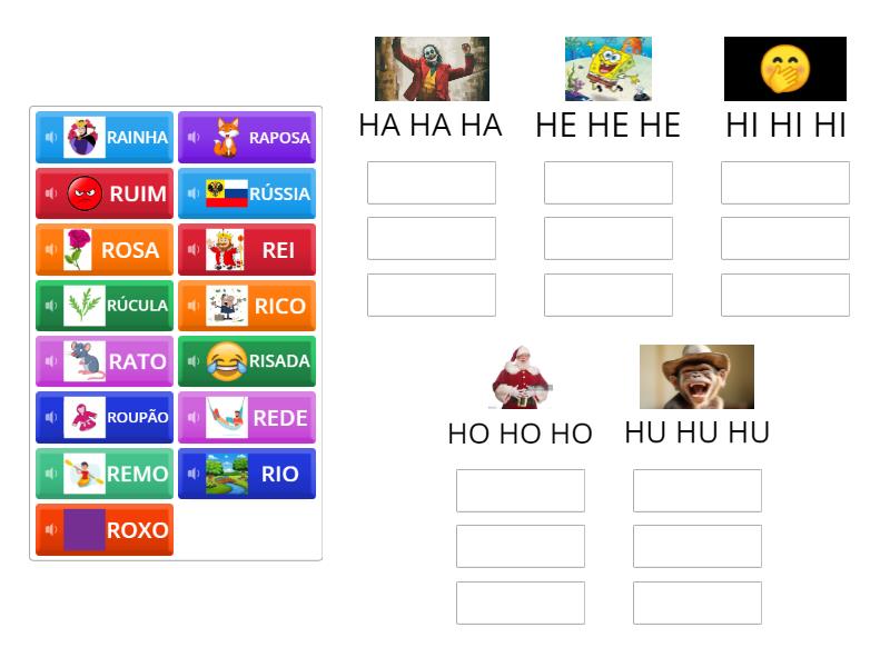 Jogo da Risada R forte - Fga. Lays Xavier @lays_fono - Group sort