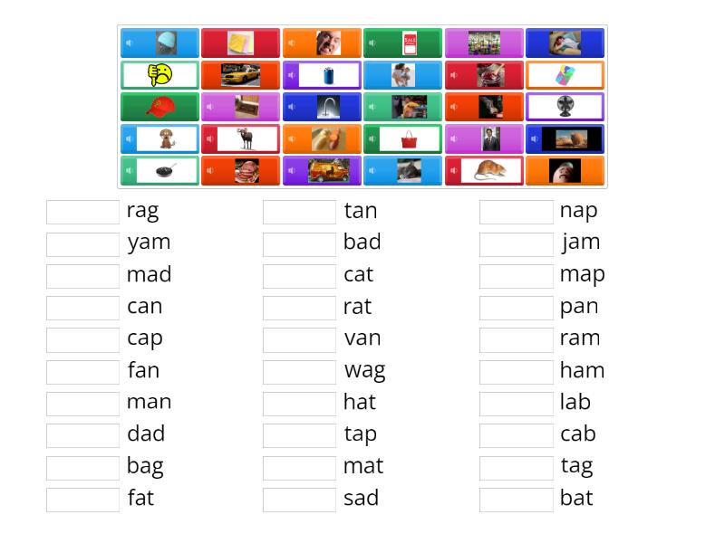 class 1 short a cvc - Match up