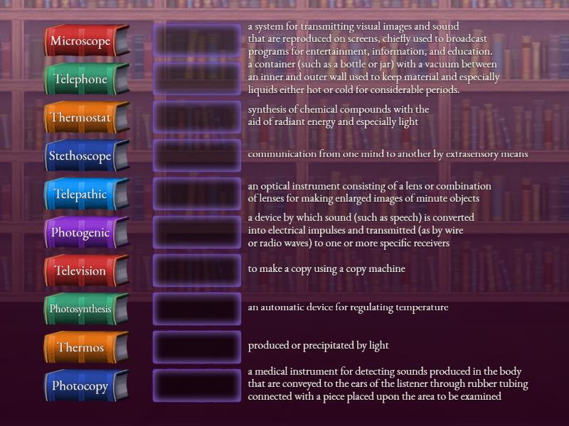 Root words & definition matching - Match up