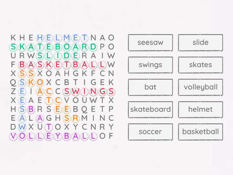 VOCABULARY 2ND CHILDREN - Wordsearch