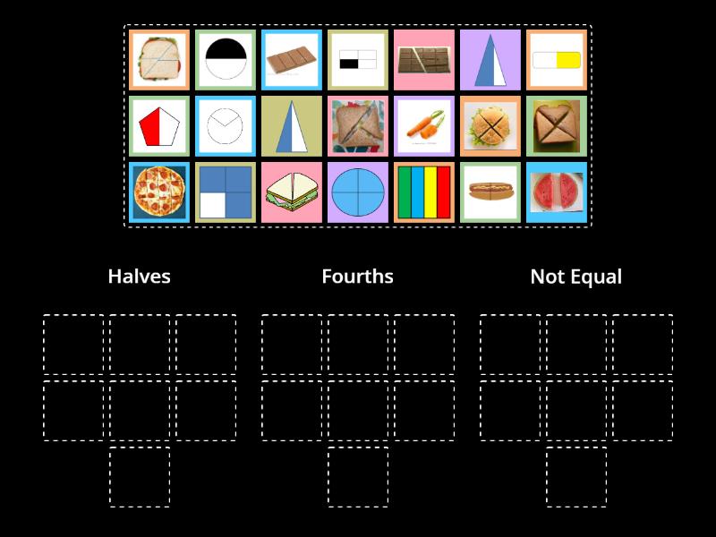 Halves,Fourths, Unequal Parts - Group sort