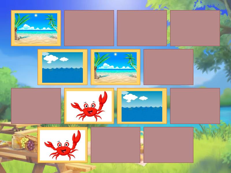 At the beach - Matching pairs