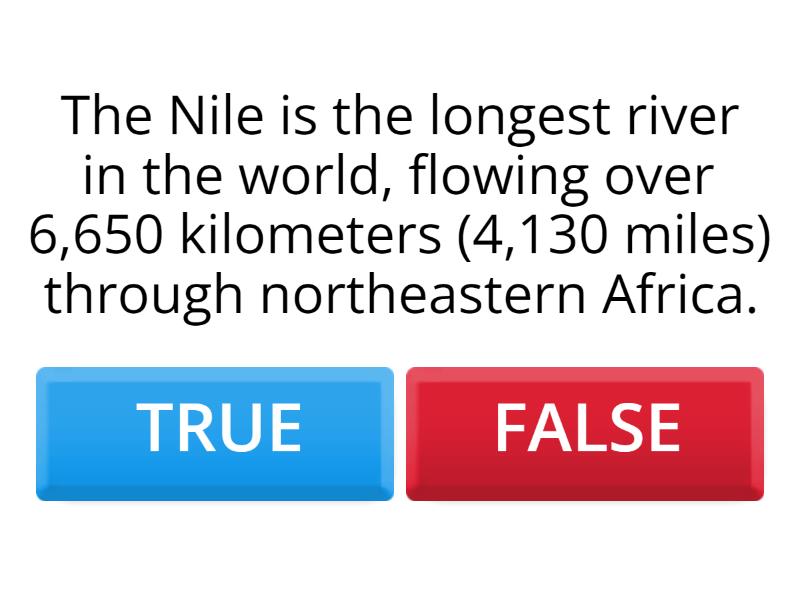 INTERESTING FACTS: TRUE OR FALSE? - Quiz