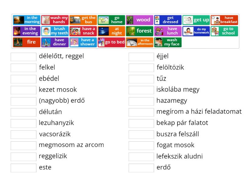 Project Explore Starter Unit 3A - different routines - Match up