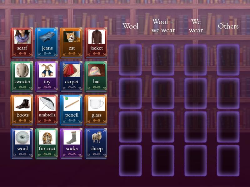 KB2 unit 10 wool/ we wear - Group sort