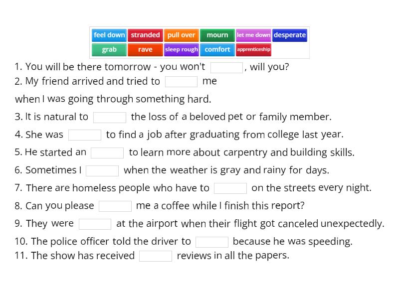 Roadmap B2+ Unit 1B - Complete the sentence