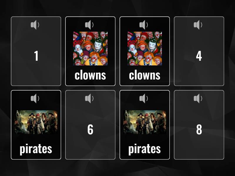 CK NBE1 23 Clowns and Pirates - Matching pairs