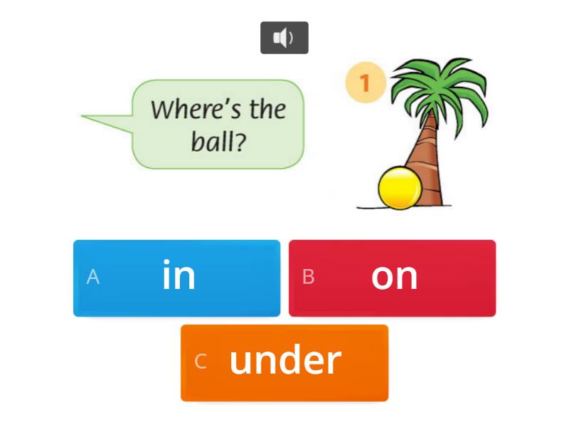 Where's the ball? - Prepositions of place practice - Quiz