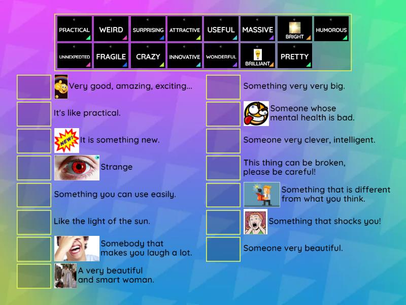 DYNAMIC 2 Unit 9 Adjectives - Match up