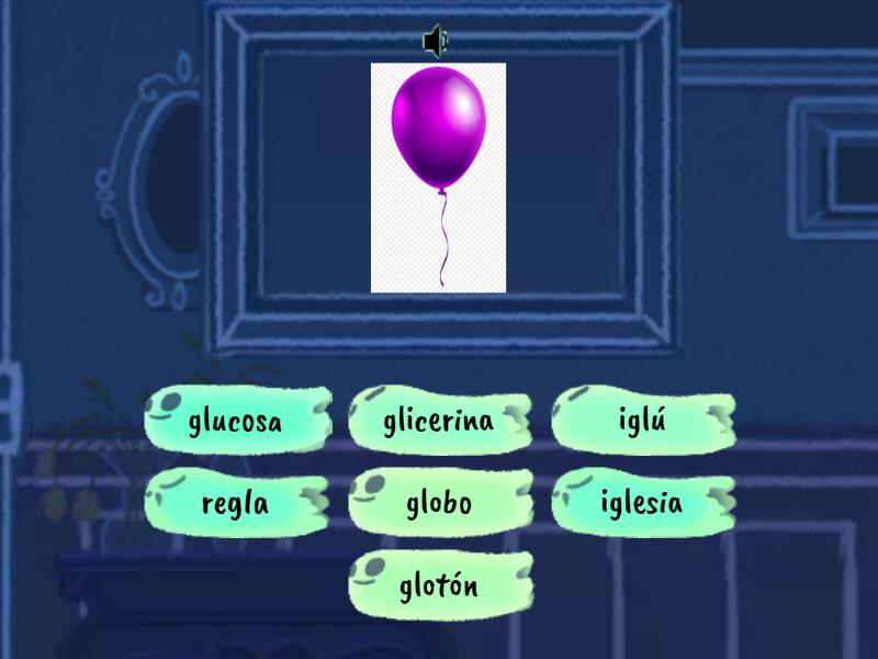 Fonemas GLA. GLE. GLI. GLO. GLU - Encontre a combinação