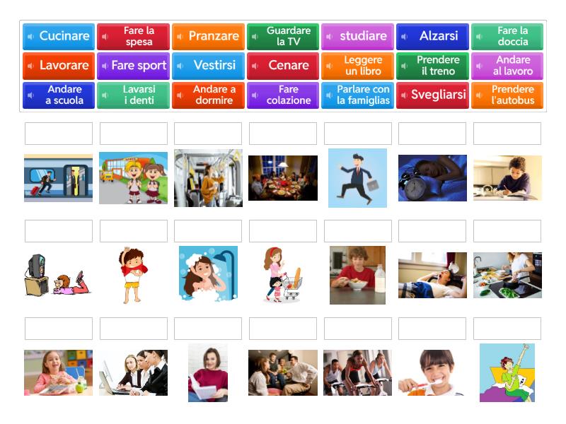 Attività quotidiane in italiano - Une las parejas
