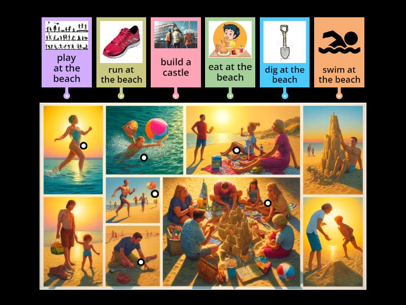 Beach fun label - Labelled diagram