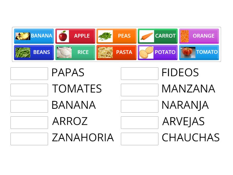 FOOD vocabulary - Match up