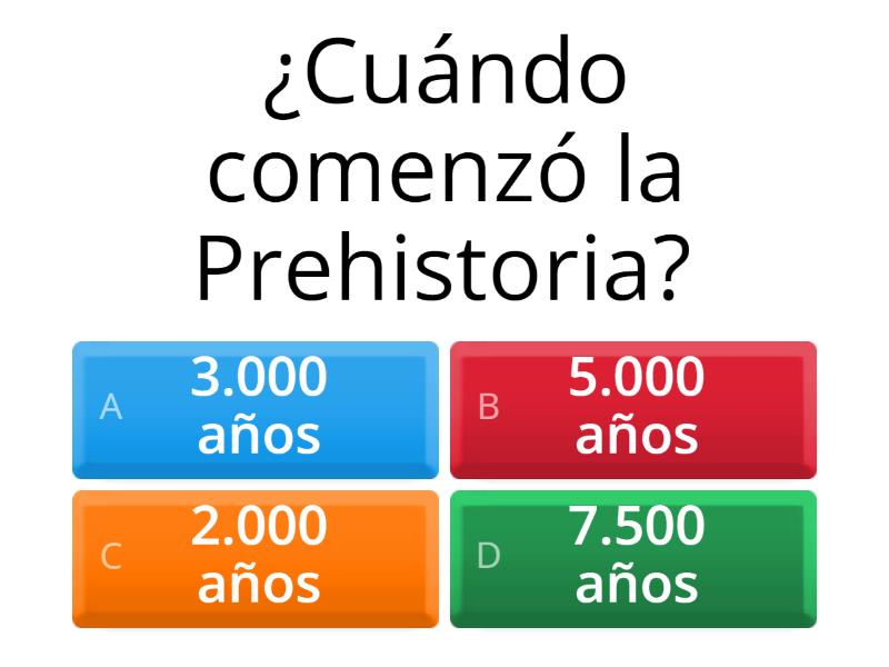 preguntas prehistoria - Quiz