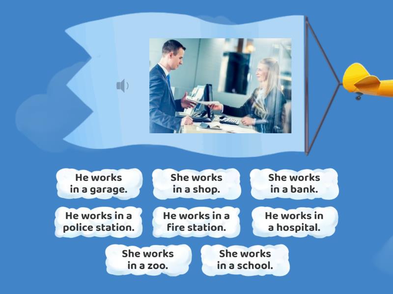 Where does she/he work? - Find the match