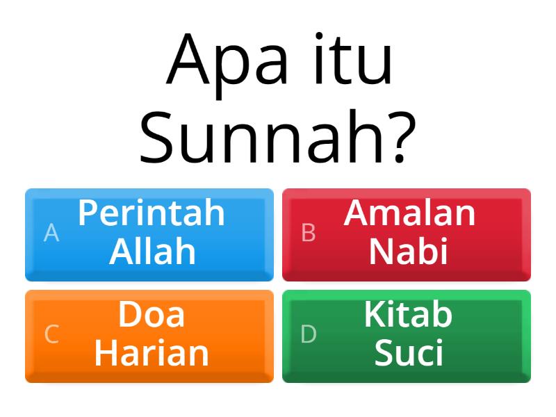 Cintakan Sunnah Rasulullah - Tahun 3 - Kuiz