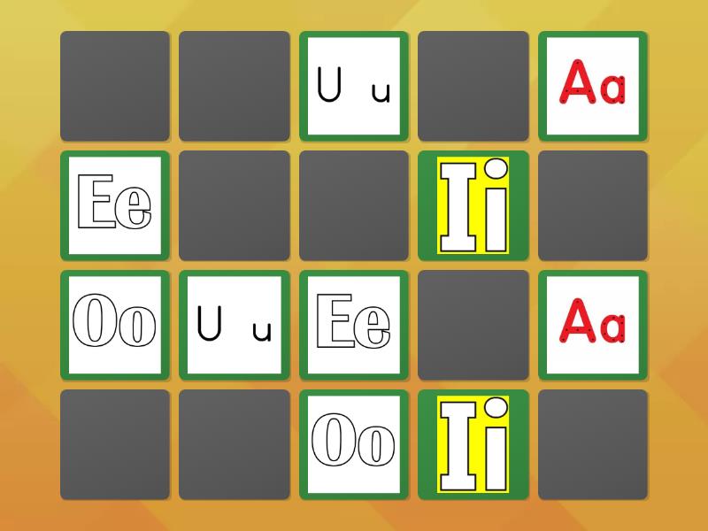 Memoria de las vocales - Matching pairs