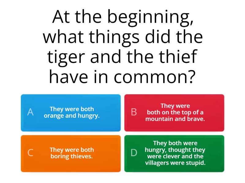 The Tiger & the Persimmon - Quiz