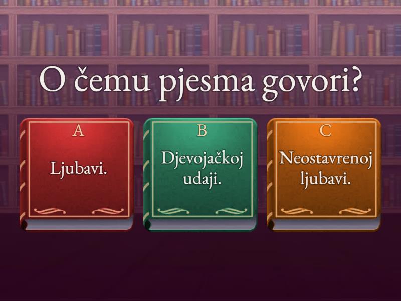 "Djevojka i behar", narodna lirska pjesma - Cuestionario