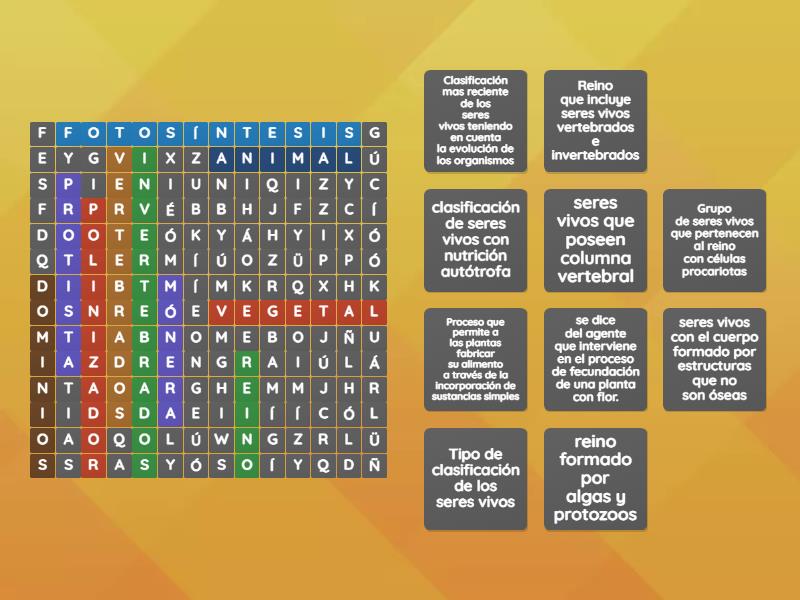 Biología - Sopa de letras