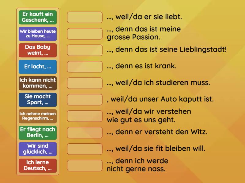 weil/da/denn - Match up