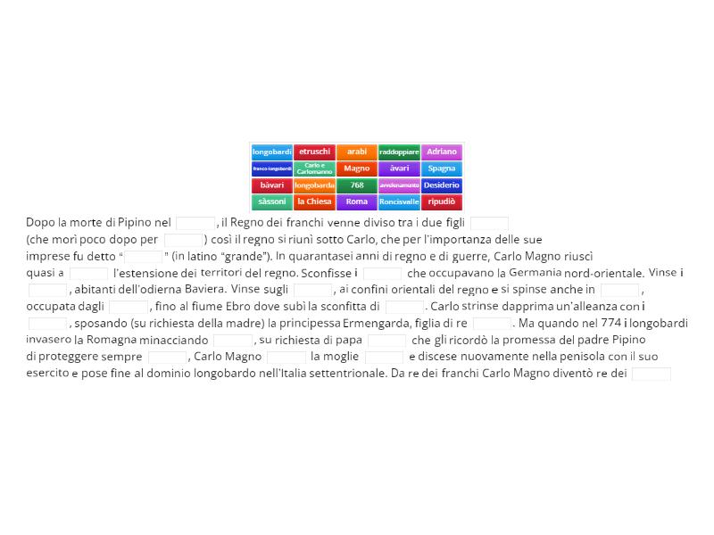 Carlo Magno - Complete the sentence