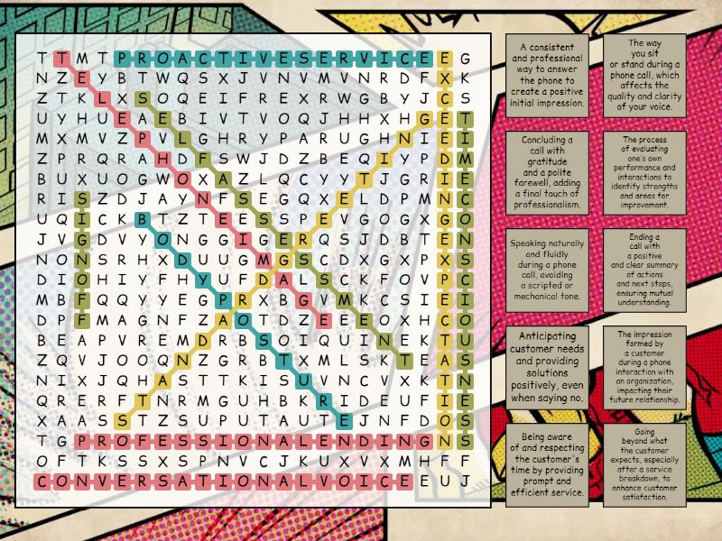 Week 1 - Vocabulary Game (Listening Comprehension) - Wordsearch