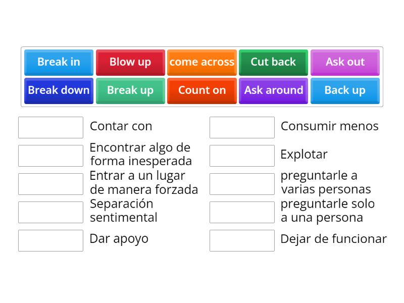 Phrasal verb - Match up