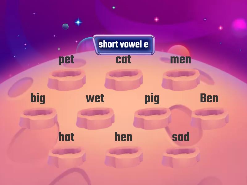 short vowel e - Whack-a-mole