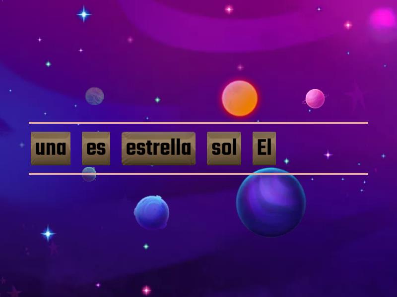 Ordenamos frases espaciales - Unjumble