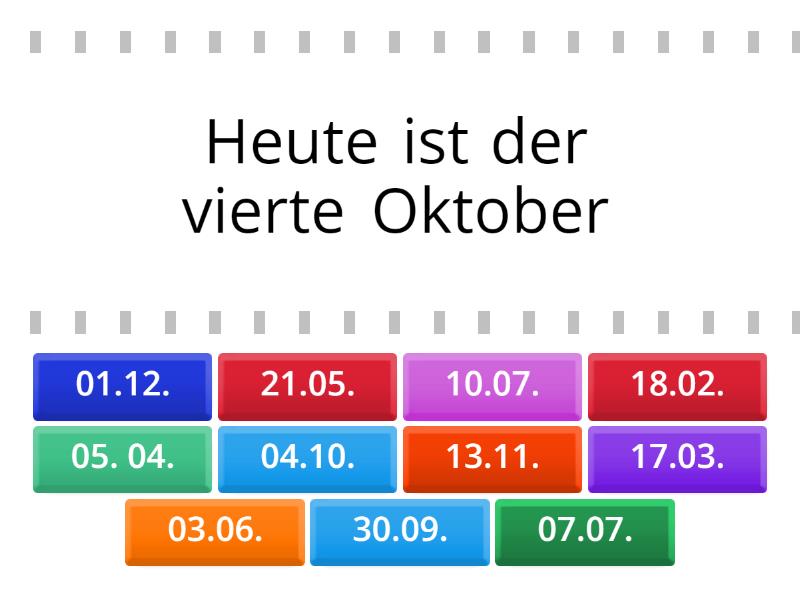 Das Datum - Welcher Tag ist heute? - Find the match
